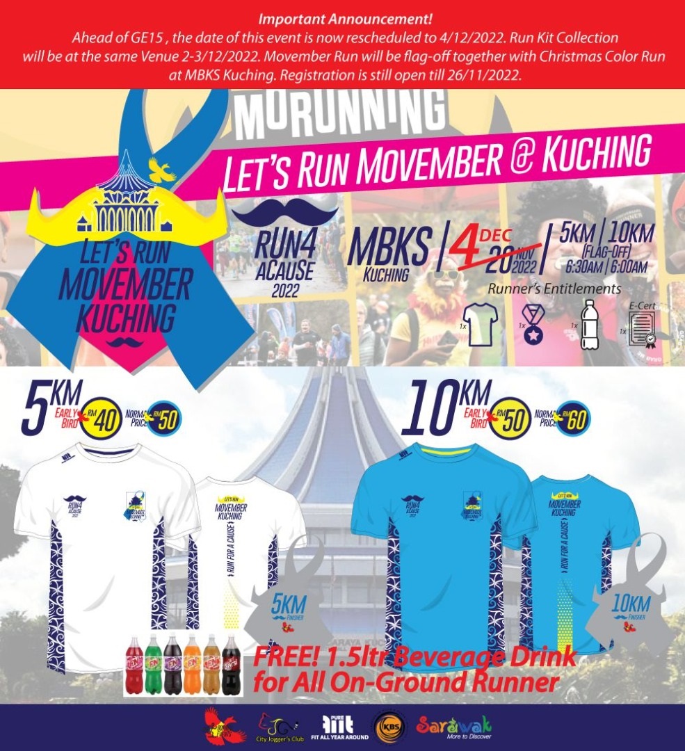 Movember Kuching - Run For A Cause 2022 | Checkpoint Spot